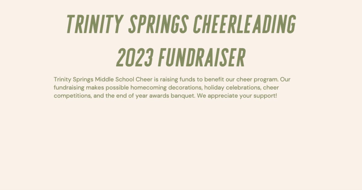 Trinity Springs Cheer Fundraiser